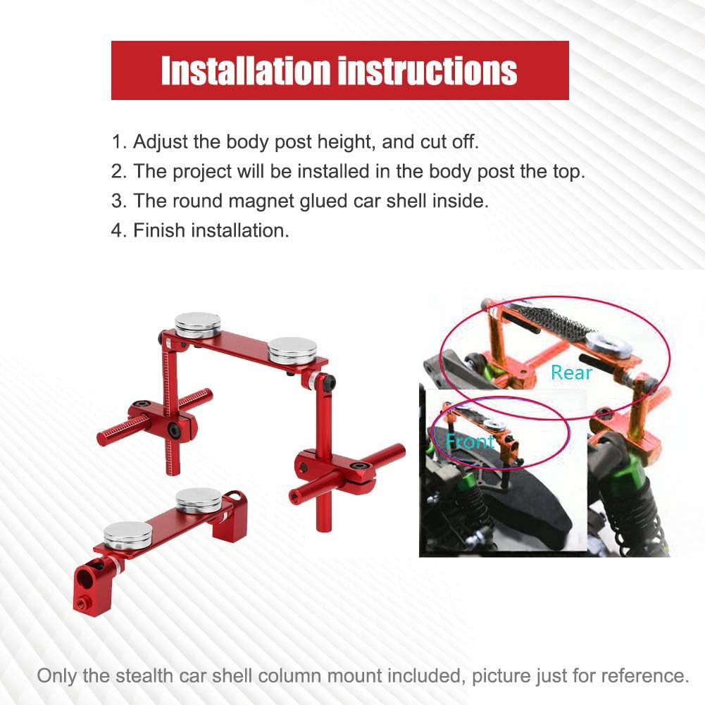 Body Mount Kit, Aluminum Magnetic mount, Invisible Body Shell Mount Kit,
