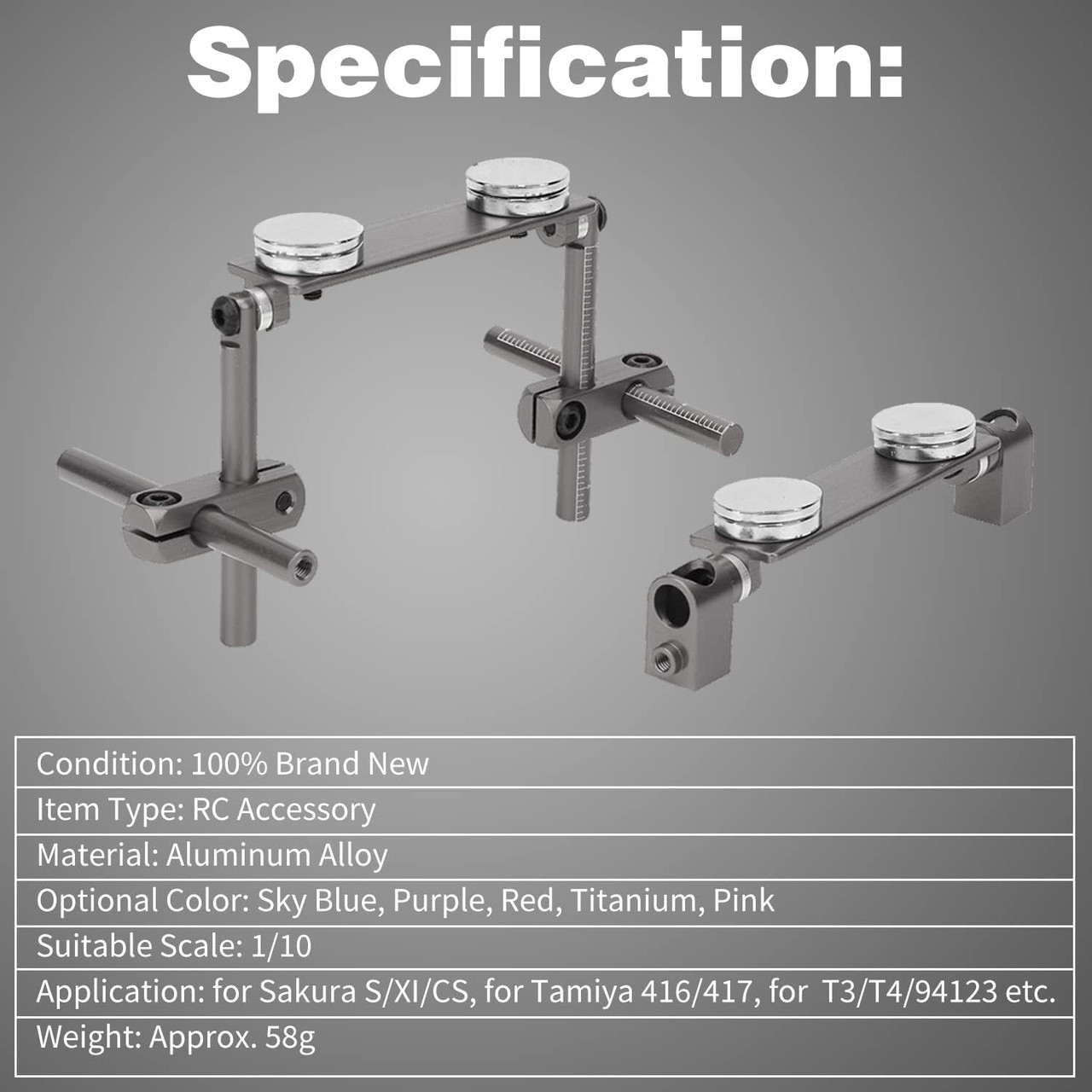 RC Car Body Mount Kit, Aluminum Magnetic Invisible Body Shell Mount Kit ...