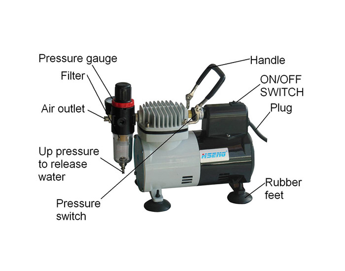 HS AF18-2 Compressor Kit with Fan and Airbrush Kit (No AirTank) - Hobby ...