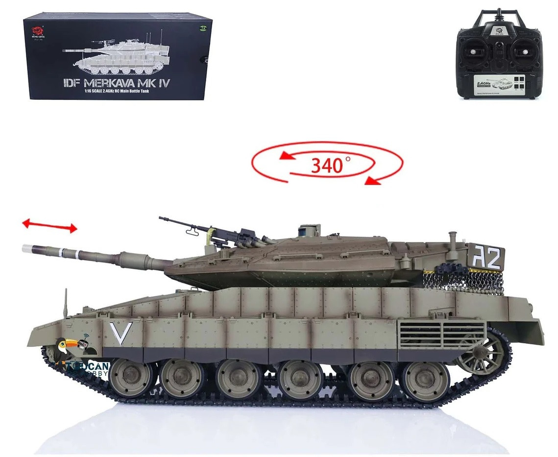 Heng Long 3958-1U IDF Merkava MK IV V7 Barrel Recoil RC Tanks Model ...
