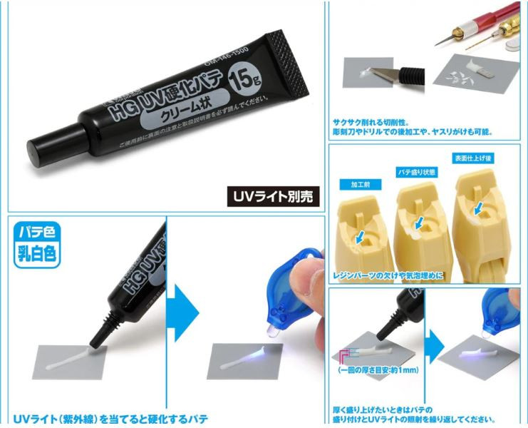 Mr. Hobby Mr. UV Curing Clear Putty (10g) [P130] - Hobby Station