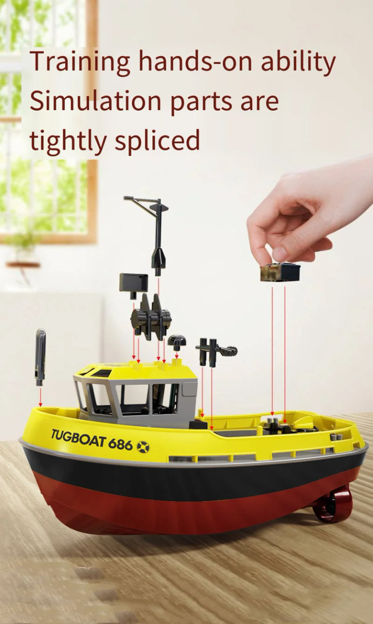 Tugboat 686 RTR 2.4GHz RC Boat, Orange - Hobby Station