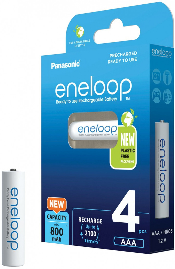 Panasonic Eneloop AAA Rechargeable Batteries 800mAh (2100 Times) | 4 ...