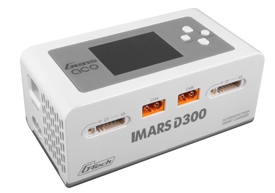 Gens Ace Lipo Battery Charger IMARS D300 G-Tech Series Smart Dual Lipo ...