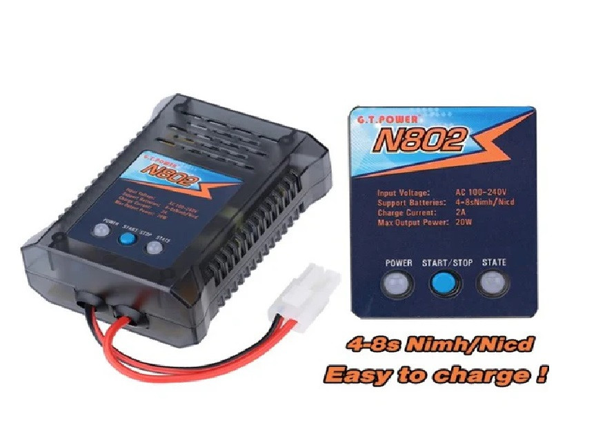 G.T Power N802 Fast Charger for NiMh/NiCad Batteries 6v - 9.6v with ...