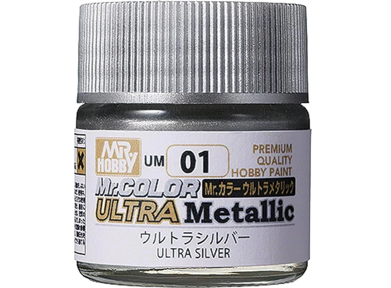 Gunze - UM01 Mr Color Ultra Metallic Silver Lacquer Paint 10ml - Hobby ...