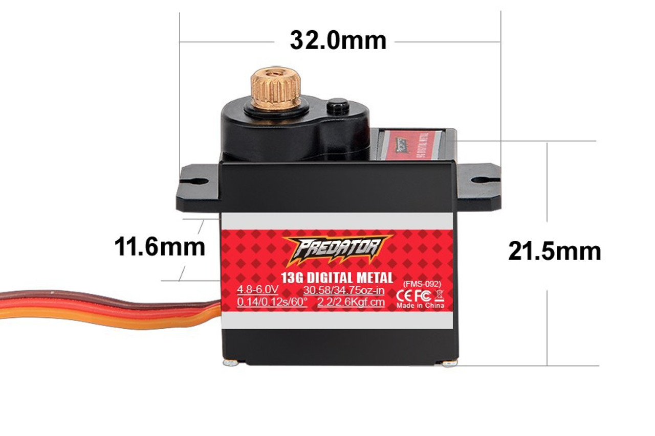 FMS Predator 13g positive digital metal gear servo with 300mm wire ...