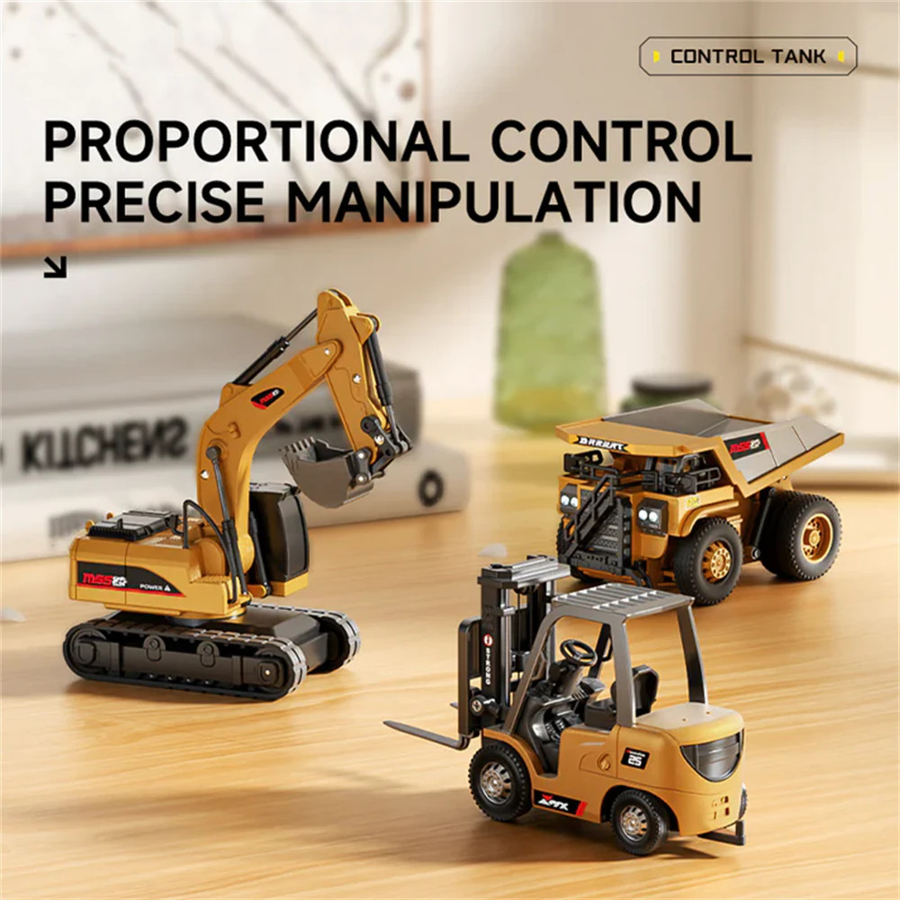 1/64 Construction Vehicle 2.4G Mini RC Car Alloy Forklift