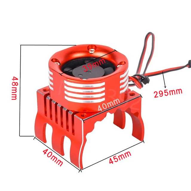 2mm Motor Cooling Fan Heat Sink with LED Light - Red
