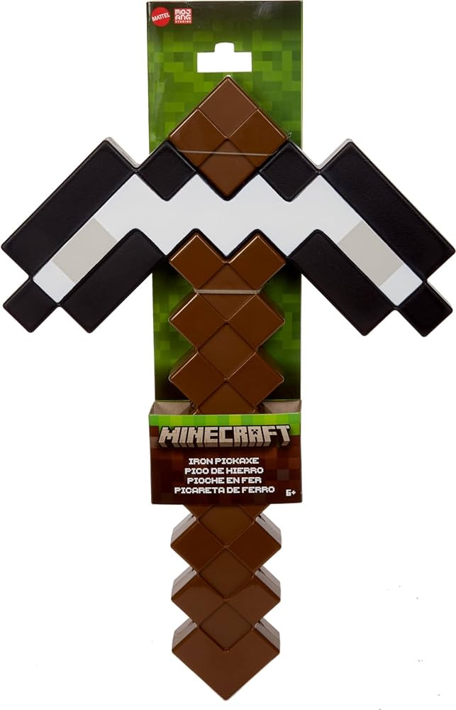 Minecraft Iron Pickaxe Battle Toy, Kid-Sized For Role-Play & Costumes ...