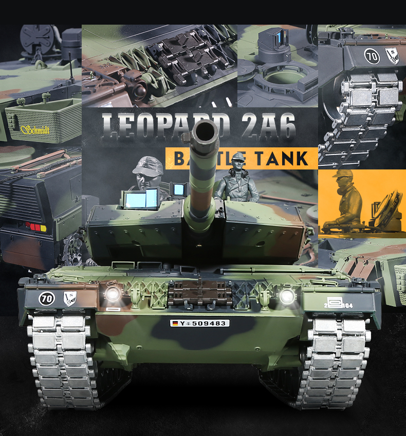 Heng Long 3889-1UA (Pro) 1/16 German Leopard 2A6 RC Battle Tank (Metal ...