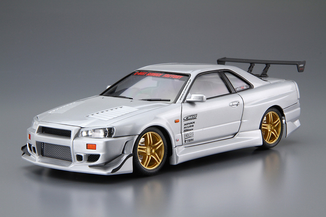 Aoshima - 1/24 The Tuned Car No.50 Nissan Skyline C-West BNR34 GT-R '02 ...