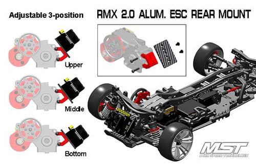 MST RMX 2.0 Alum.ESC rear moun set (Red) [210639R] - Hobby Station