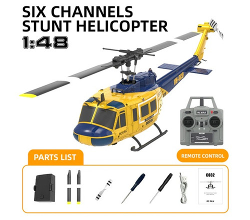 RCERA C032 UH-1 Huey Brushless RC Helicopter 6CH 1/48 6-axis Gyro ...
