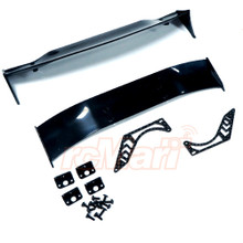 Carbon Graphite Spoiler Wing Mount w/ Plastic Rear Wings For 1/10