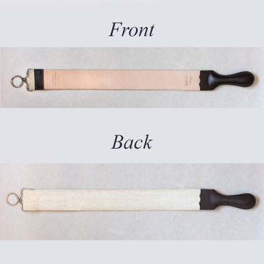 Hanging Leather Strop with Padded Handle for Straight Razor Shaving