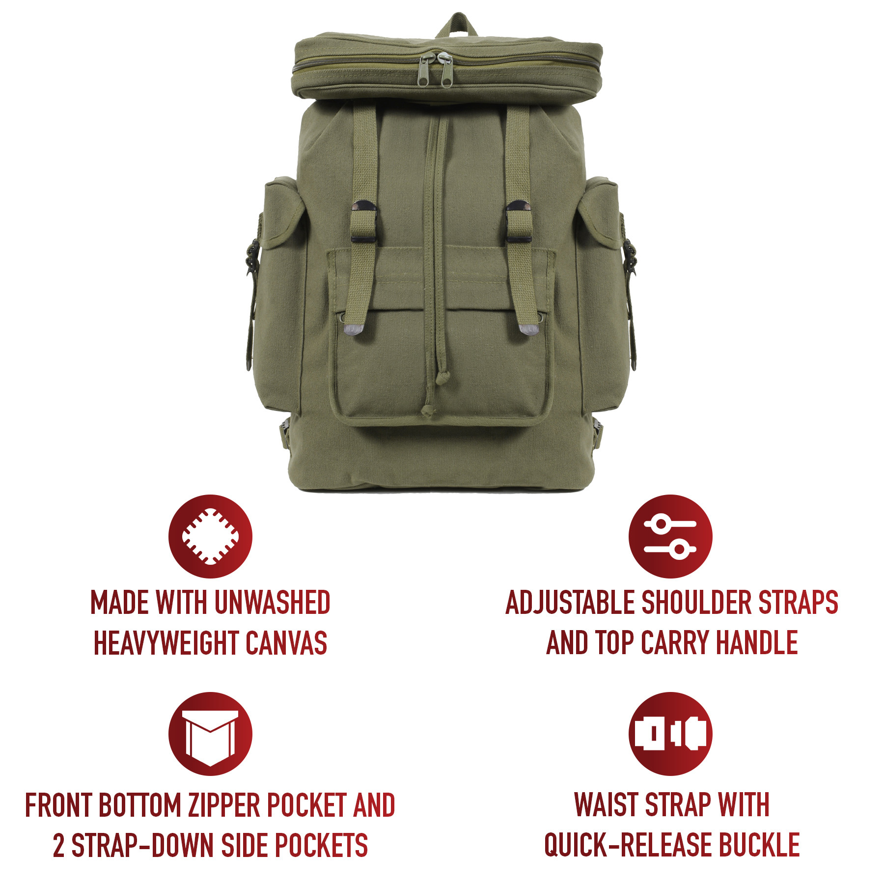 Buy Canvas European Rucksack Heavy Duty Backpack at Army Surplus World