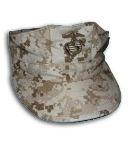 USMC Olive 8-Point Utility Cover with Emblem