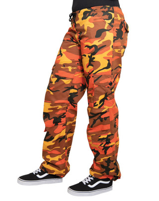 Womens Orange Camo Cargo Pants - Army Surplus World