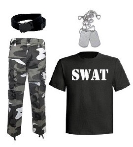 Kids SWAT Costume Combo #1