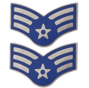 Air Force E-4 Senior Airman Metal Chevron Rank Insignia