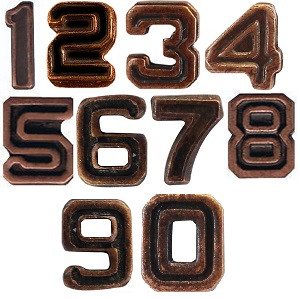 Bronze Numeral Ribbon Device