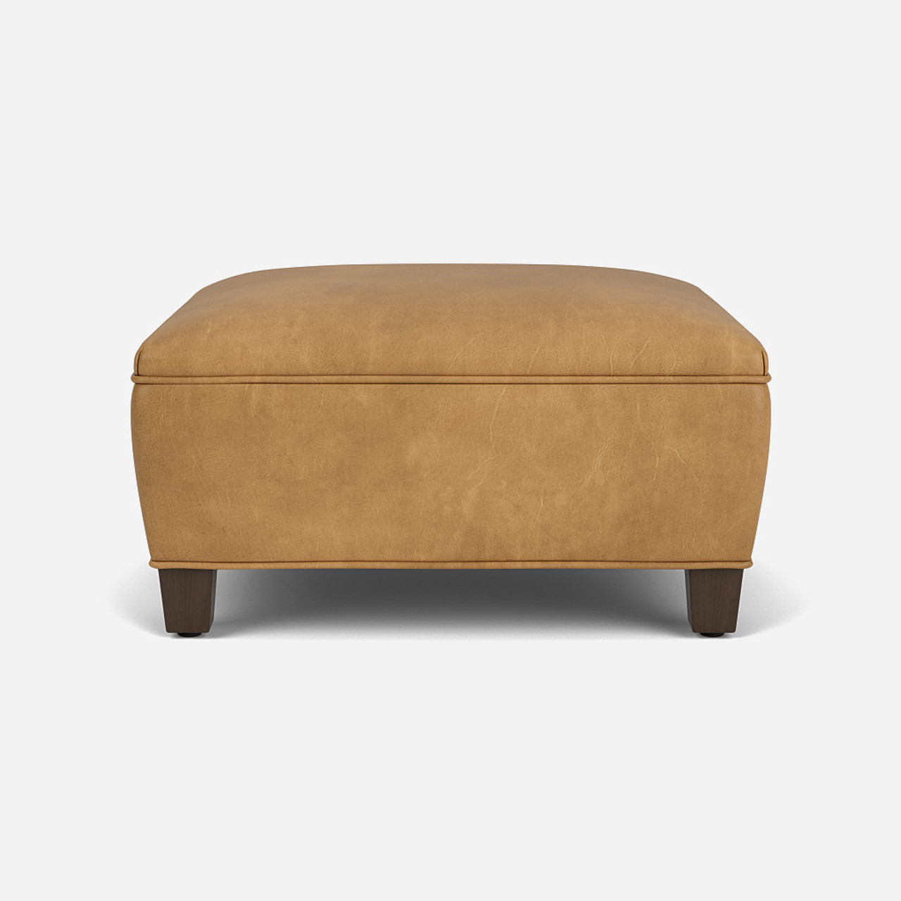 Camel brown leather ottoman store