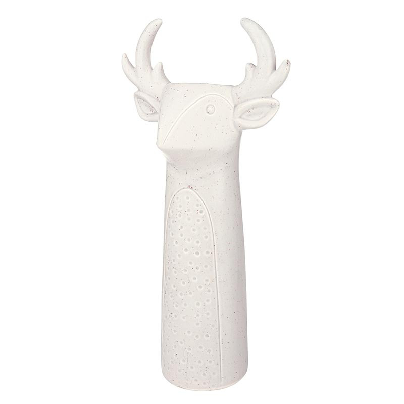 White Ceramic Deer Vase - [Wholesale]47th & Main