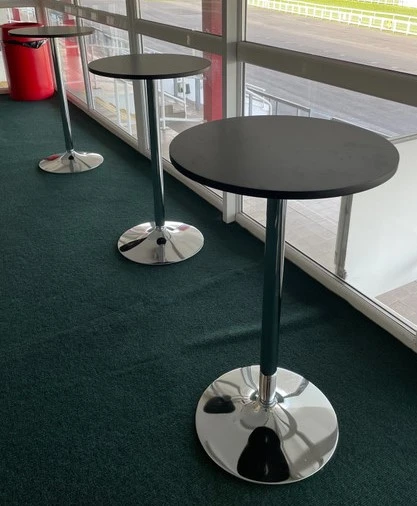 Como Poseur Round Black Wood Table | Simply Bar Stools