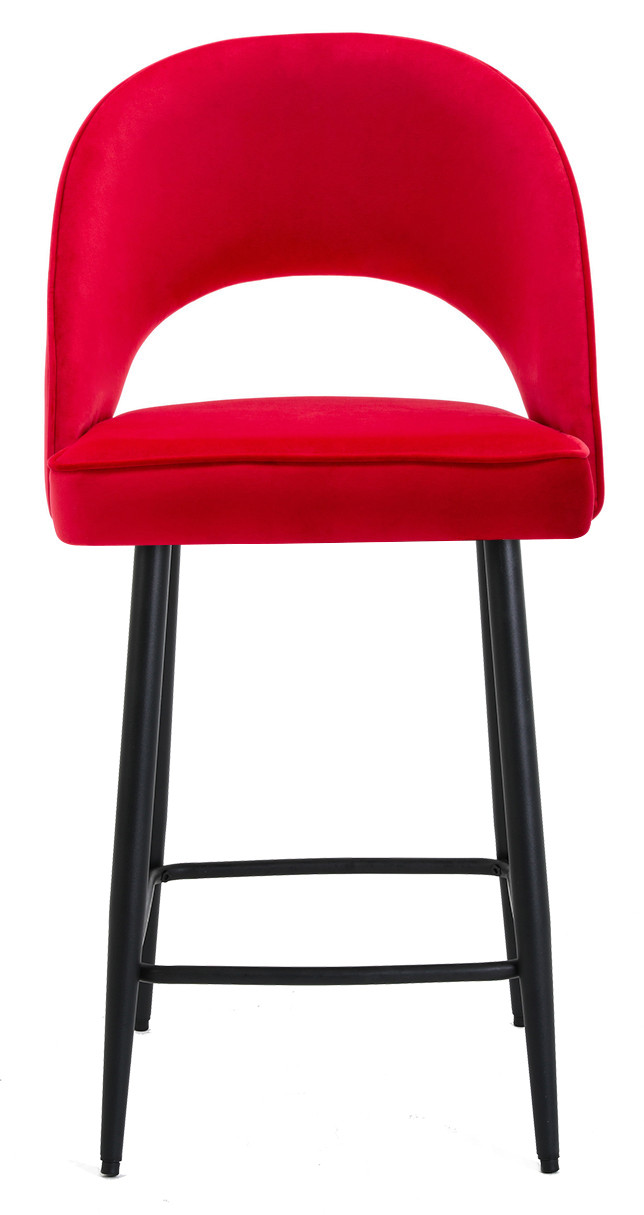 Chelsea Velvet Red Bar Stool | Velvet Bar Stools