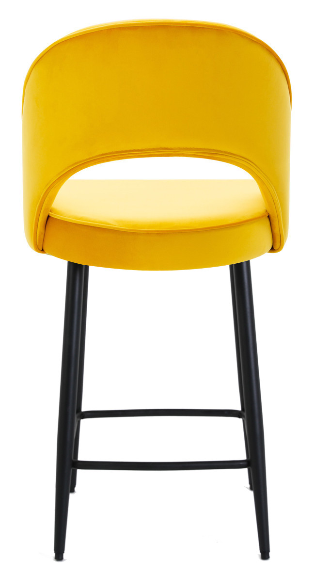Mustard Velvet Bar Stool | Modern Fabric Bar Seating