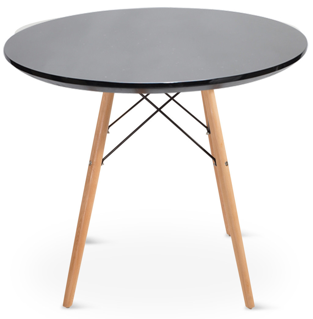 Black Round Wooden Bar Table for Commercial Use