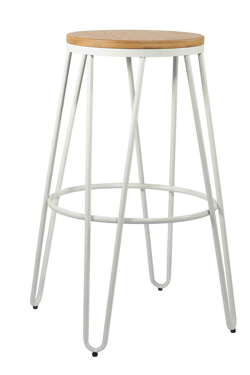 Ex Display Onda White Natural Bar Stool - Simply Bar Stools