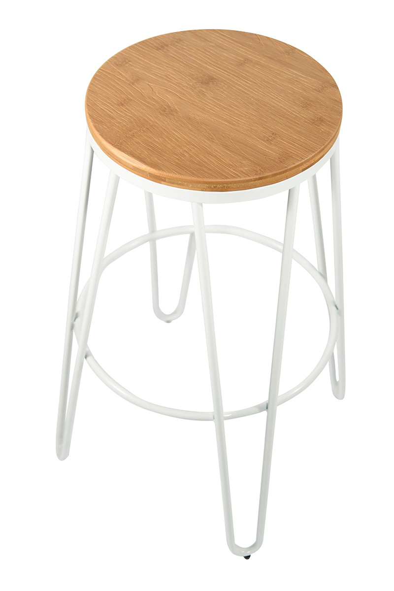 Ex Display Onda White Natural Bar Stool - Simply Bar Stools