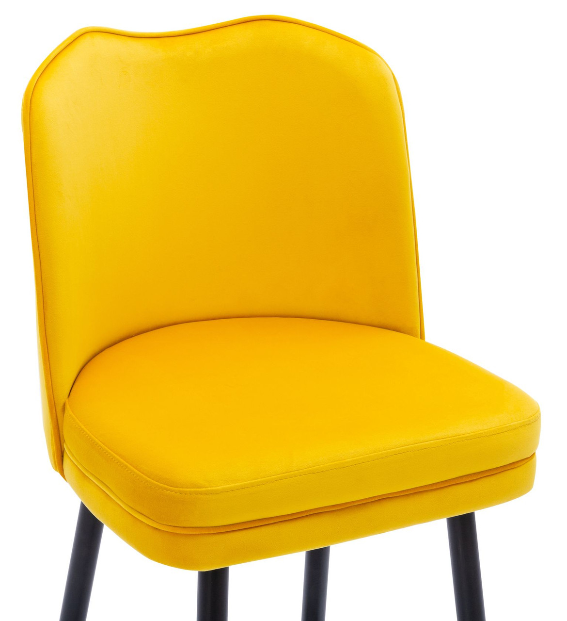 Knightsbridge Velvet Mustard Bar Stool | Gold Footrest | Modern ...
