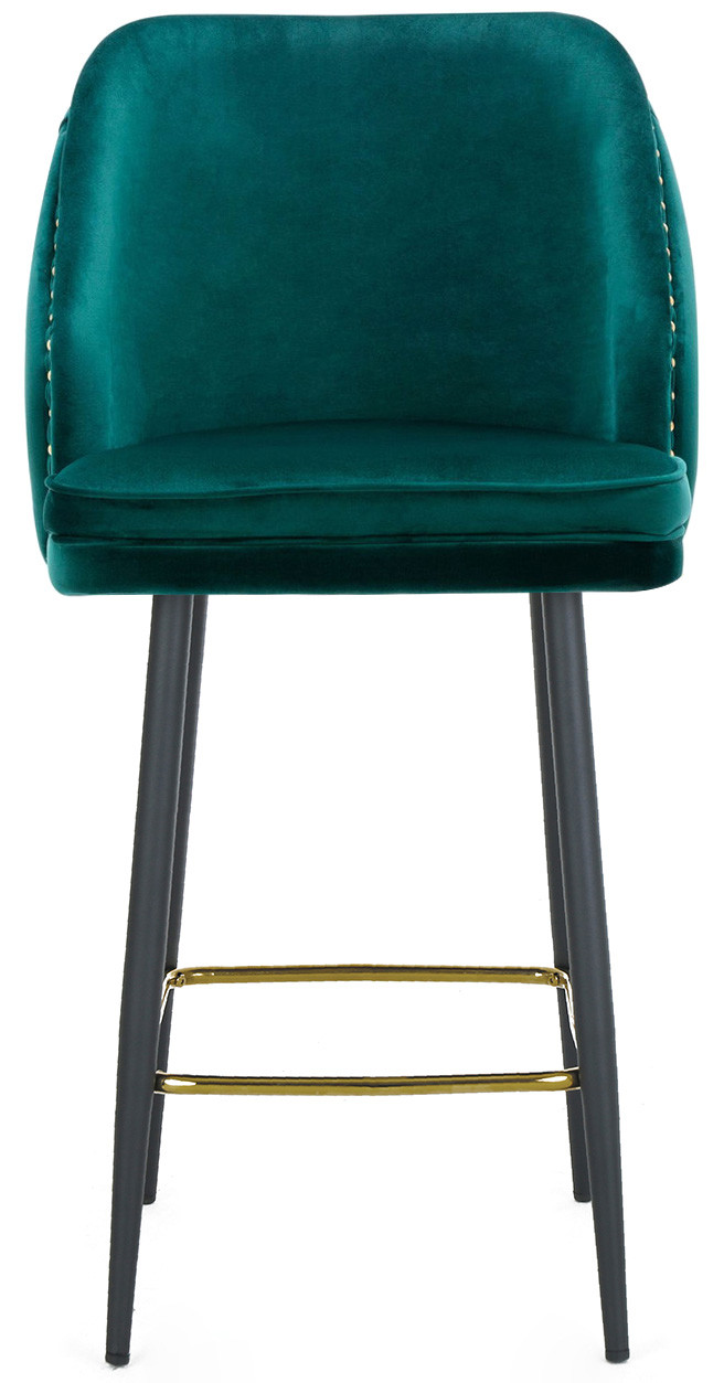 Mayfair Velvet Sage Green Bar Stool | Gold Footrest | Modern & Elegant ...