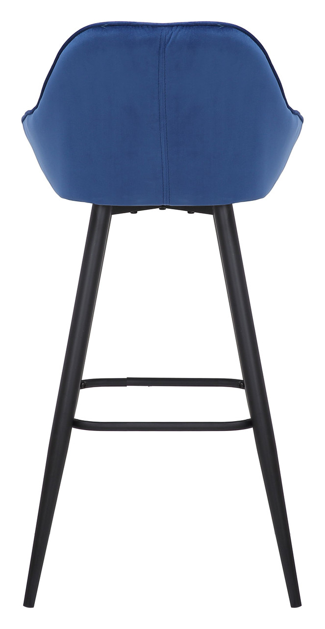 Velluto Velvet Blue Tall Bar Stool | Soft Velvet Seat | Simply Bar Stools