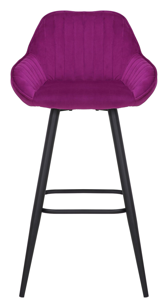 Velluto Velvet Purple Bar Stool | Premium Velvet Bar Stools