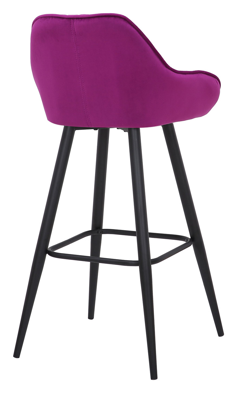 Velluto Velvet Purple Bar Stool | Premium Velvet Bar Stools