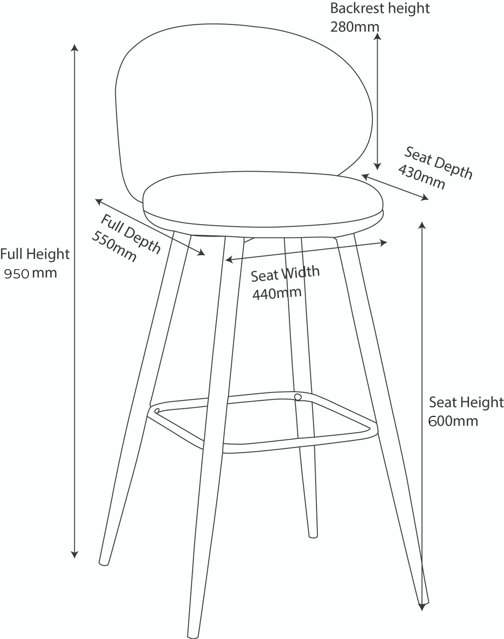 Roma Boucle Bar Stools - Black | Simply Bar Stools