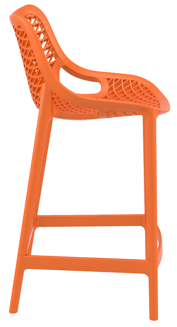 Orange Plastic Bar Stool with Back Support | Modern Design