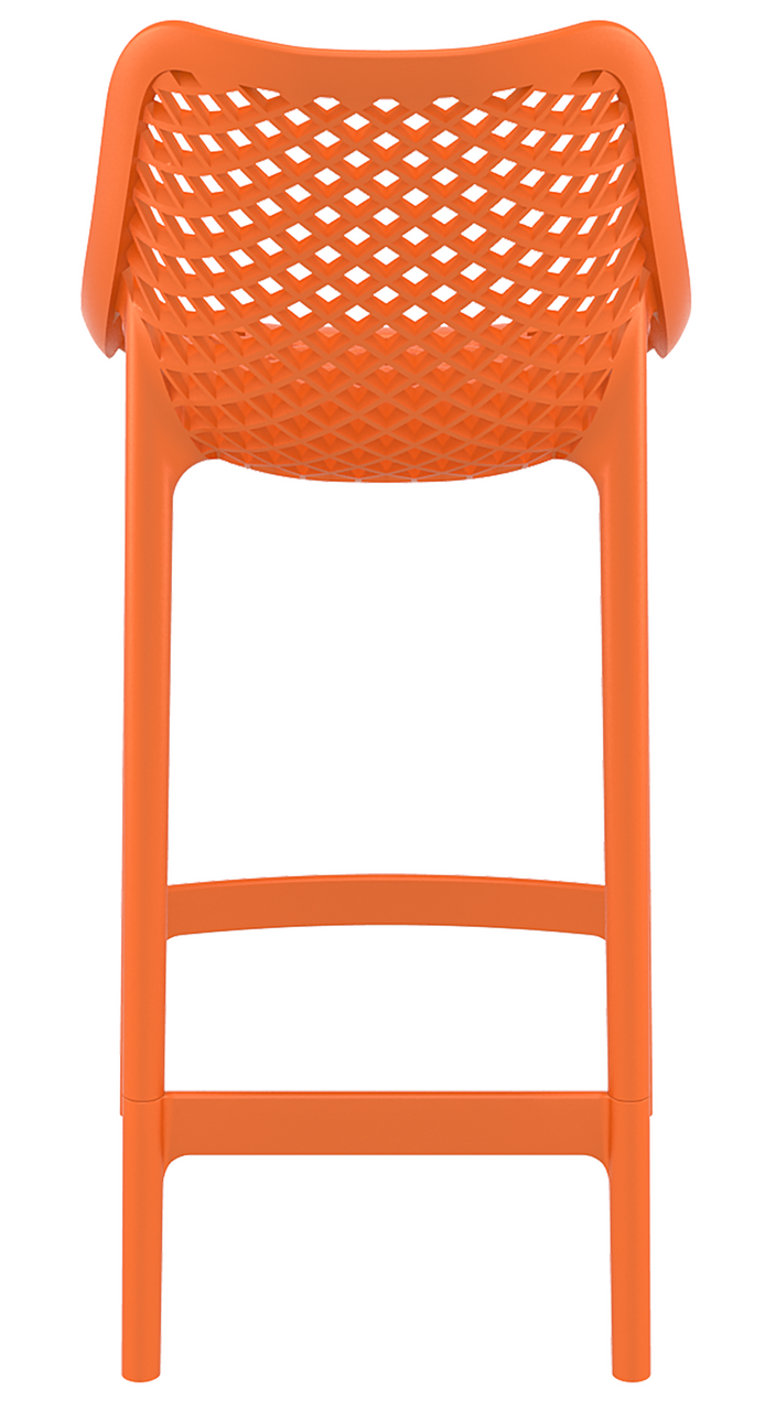 Orange Plastic Bar Stool with Back Support | Modern Design