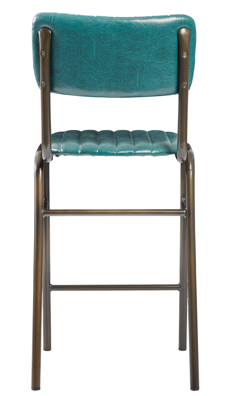 Teal Faux Leather Mid Height Bar Stool | Durable & Stylish