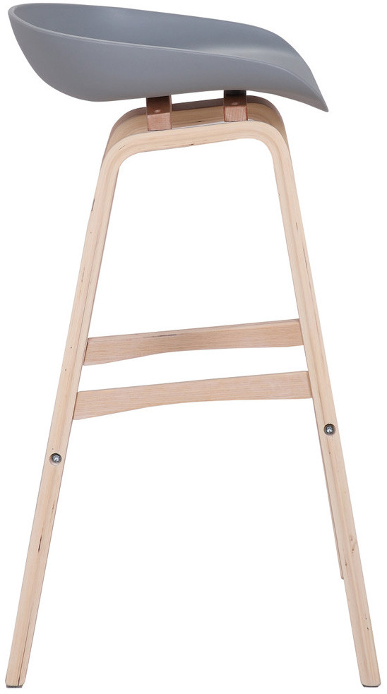 Grey Plastic Bar Stool | Modern Lightweight Seating