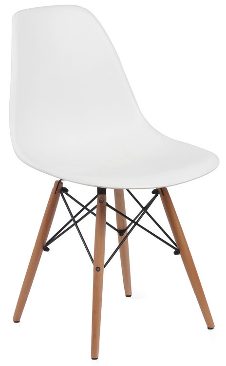 Pair of Iconic White Chairs With Solid Wooden Legs & Reinforced Steel ...