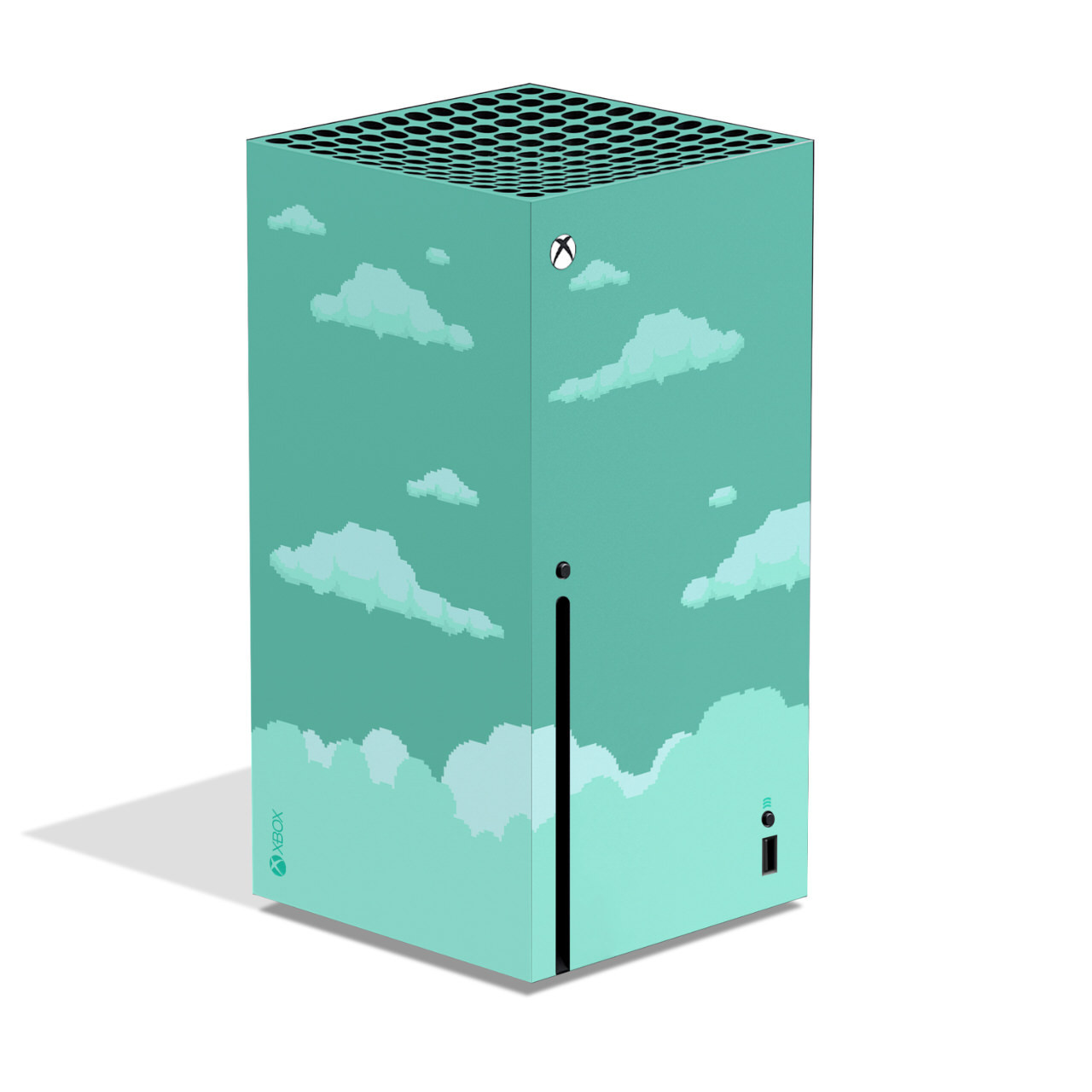 8-Bit Neptune Teal Clouds Xbox Series X Skin | KO Custom Creations