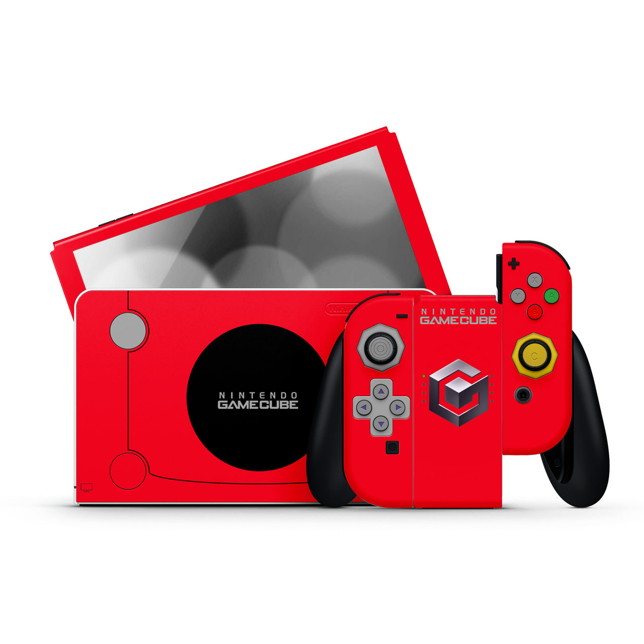GameCube Red Nintendo Switch OLED Skins | KO Custom Creations