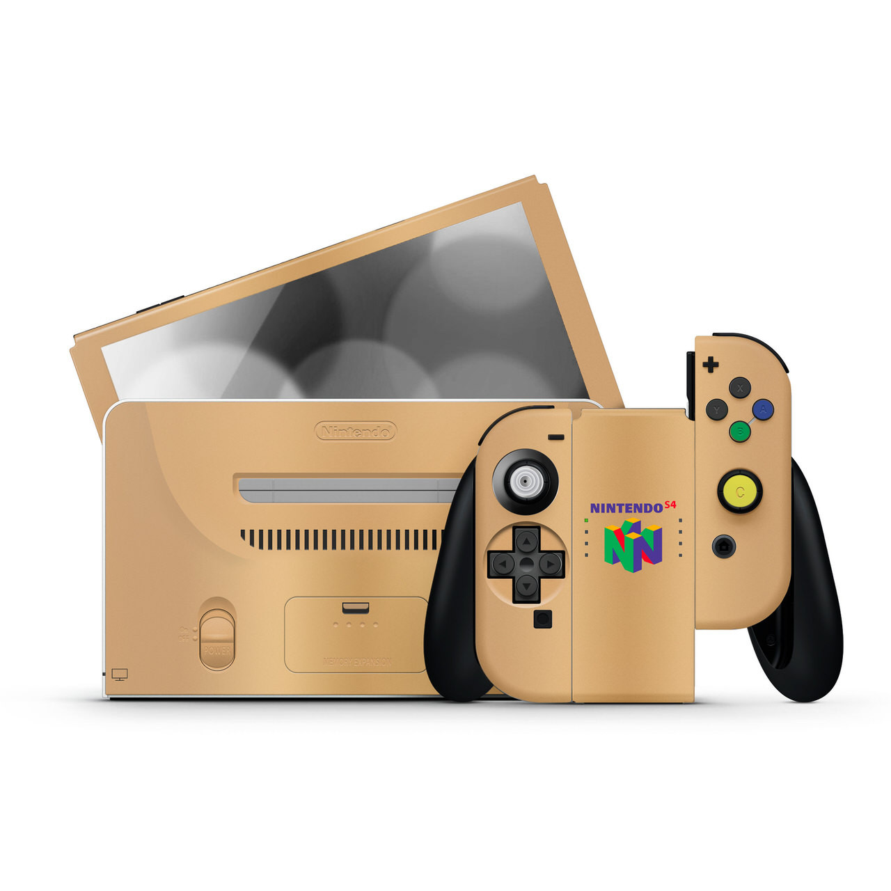N64 Gold Expansion Pak Nintendo Switch OLED Skins | KO Custom Creations