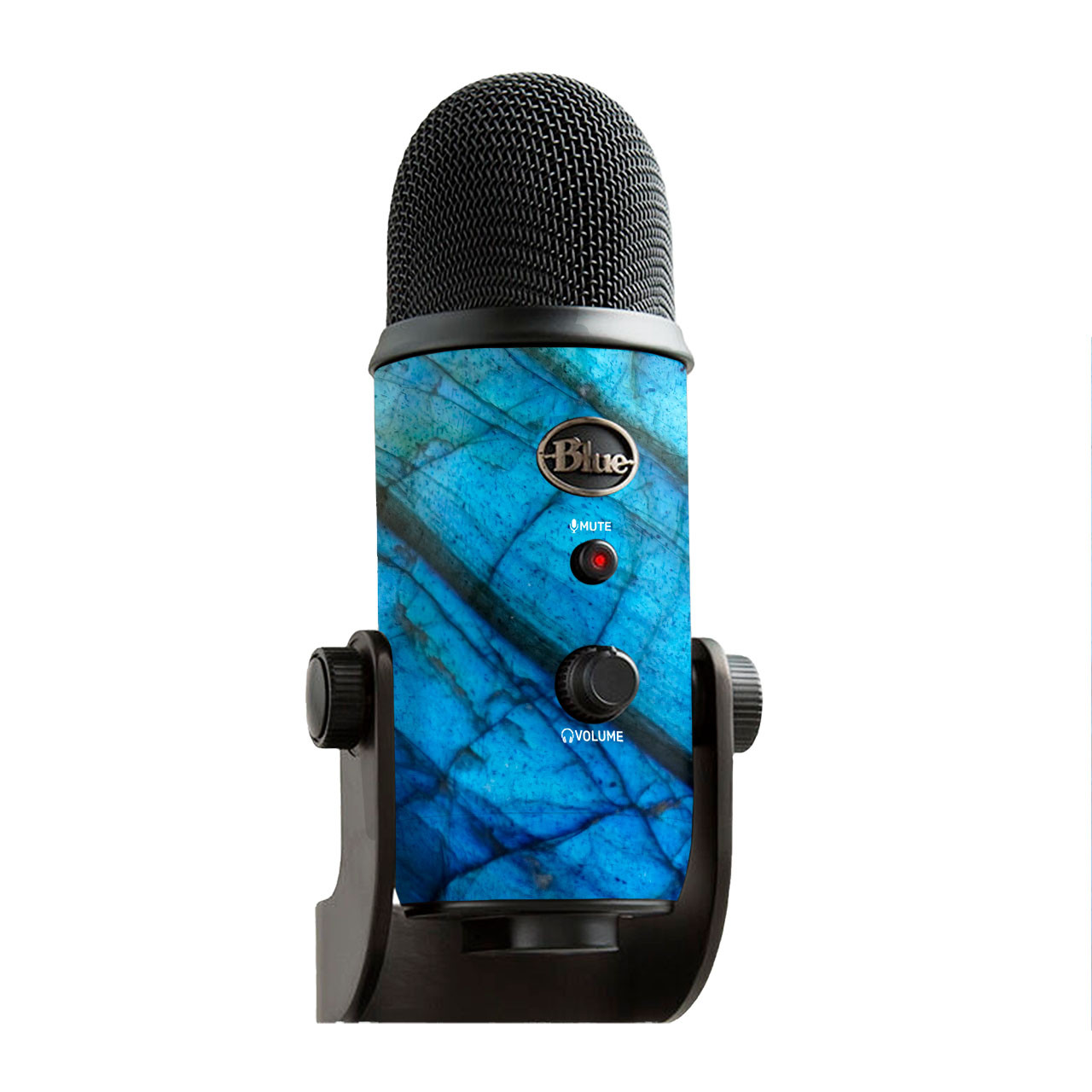 Neon Labradorite Blue Yeti Microphone Skin | KO Custom Creations