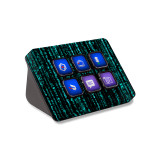 Cyan Digital Rain Elgato Stream Deck Mini Skin | KO Custom Creations